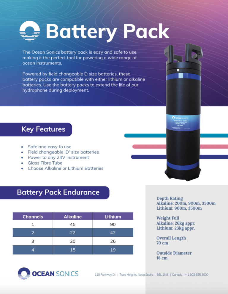 Battery Pack - Ocean Sonics - World leaders in underwater listening